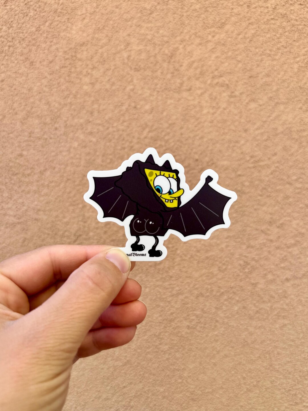 Cartoon Sponge Bat Sticker - Etsy