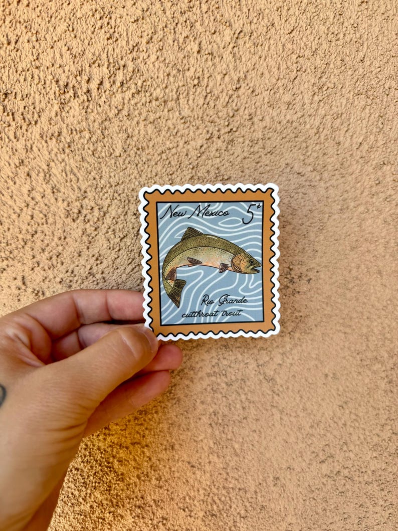 New Mexico Stamp Sticker, Cutthroat Trout, Fish Sticker, Fisherman ...