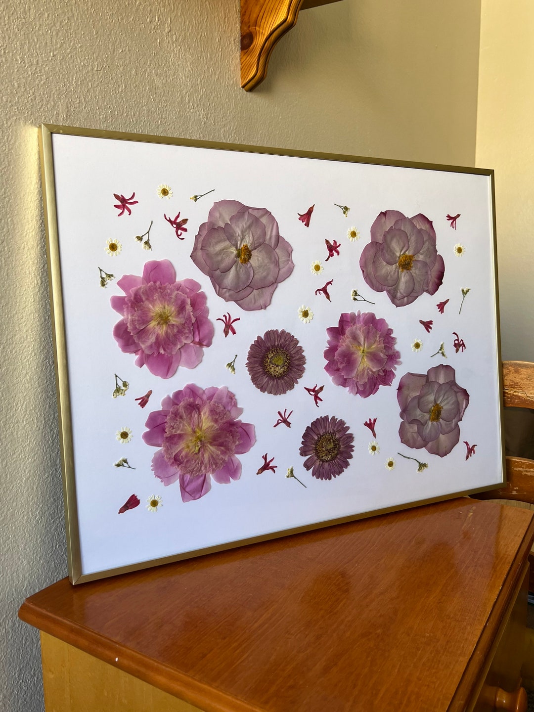 Pressed Flower Collage Art Christmas Gift for Her Christmas - Etsy