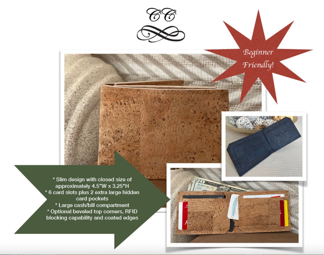 Slim Bifold Wallet Pattern - PDF Wallet Pattern - Step by Step Visual ...