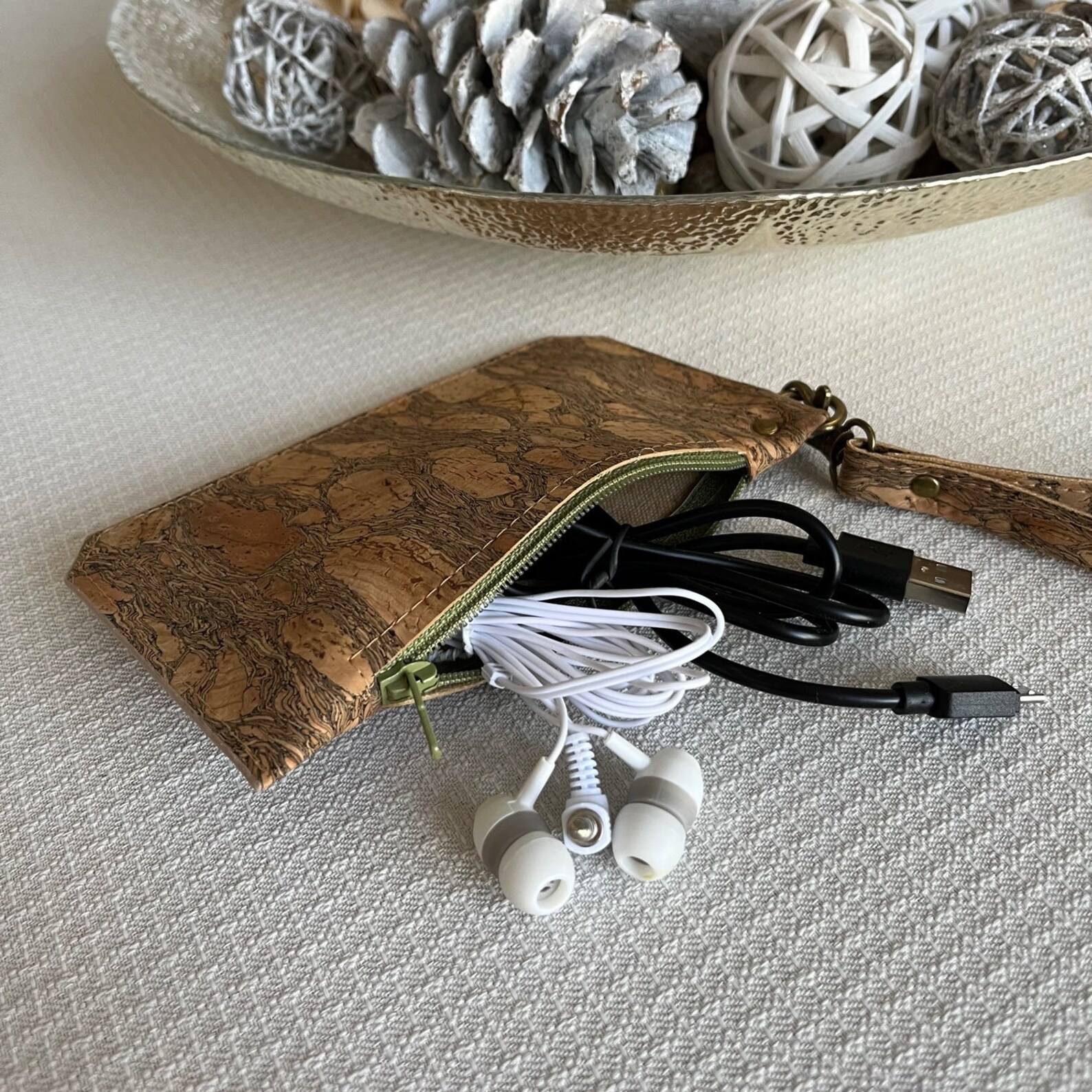 Cork Zipper Pouch - Wristlet Wallet/bag - Natural Cork - Sustainable ...