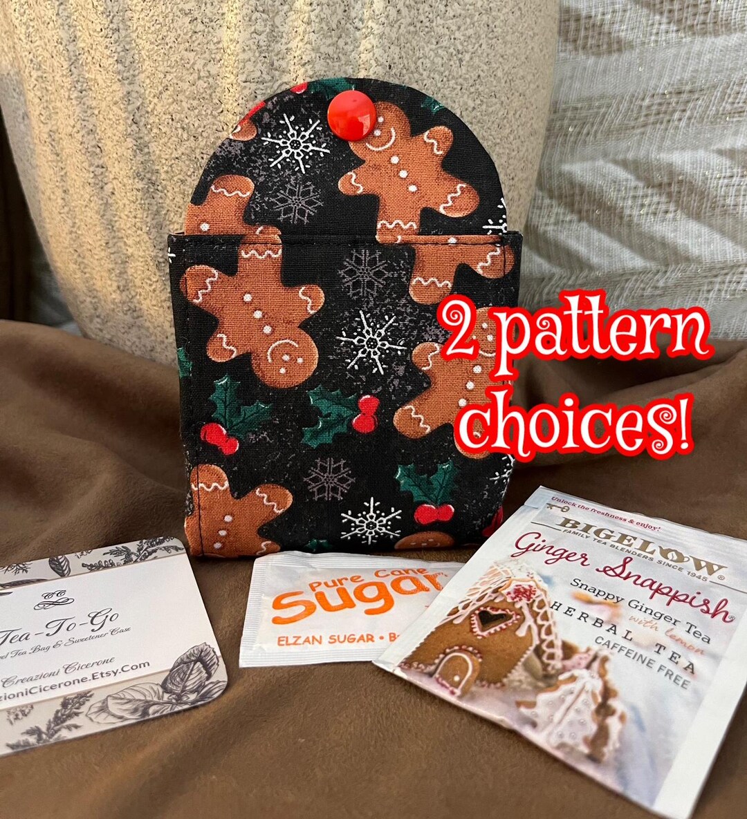 Holiday Travel Tea Gift Set Gingerbread/holly Tea Wallets Tea Bag and ...