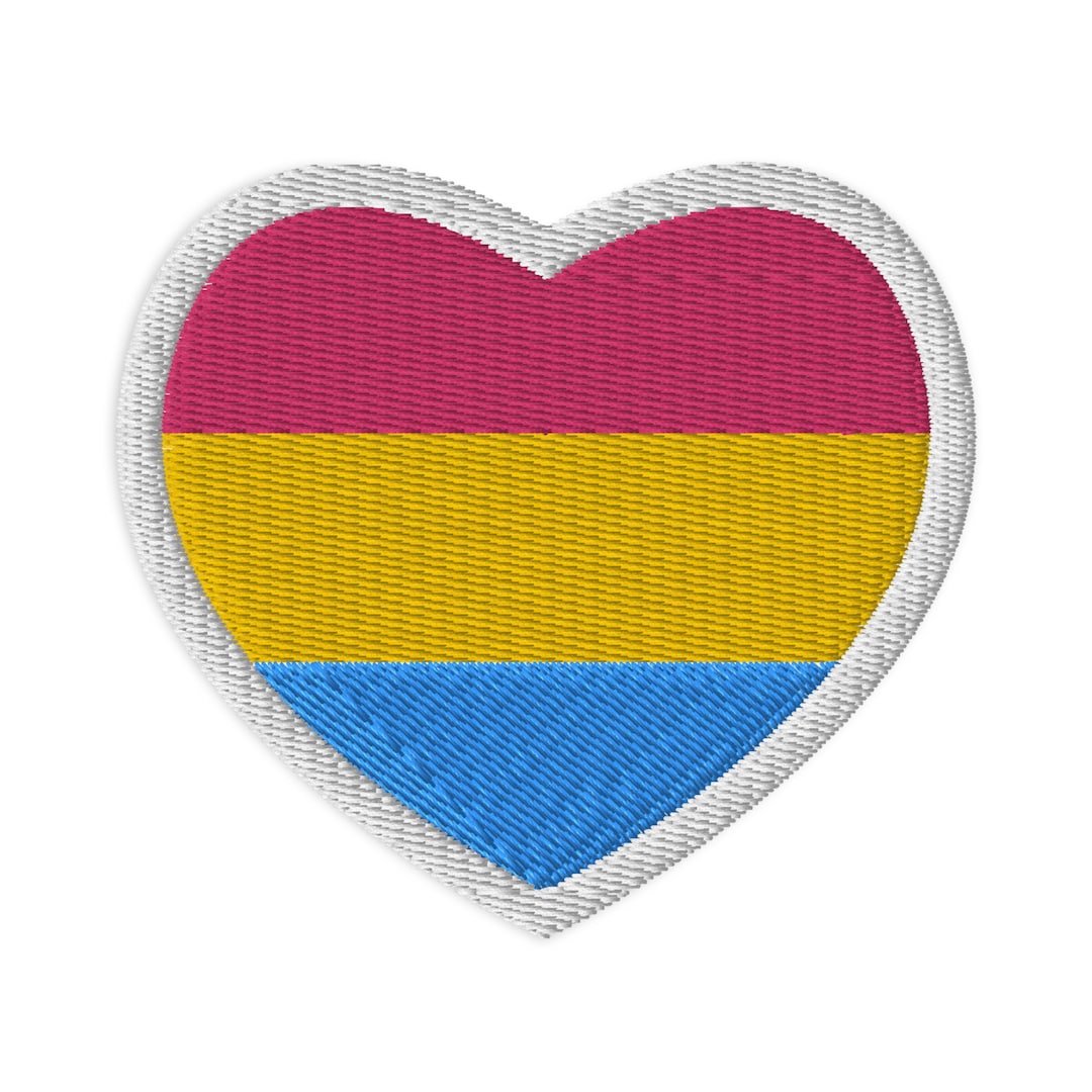 Pansexual Heart-shaped Pride Flag Embroidered Patch Pan Flag Pride ...