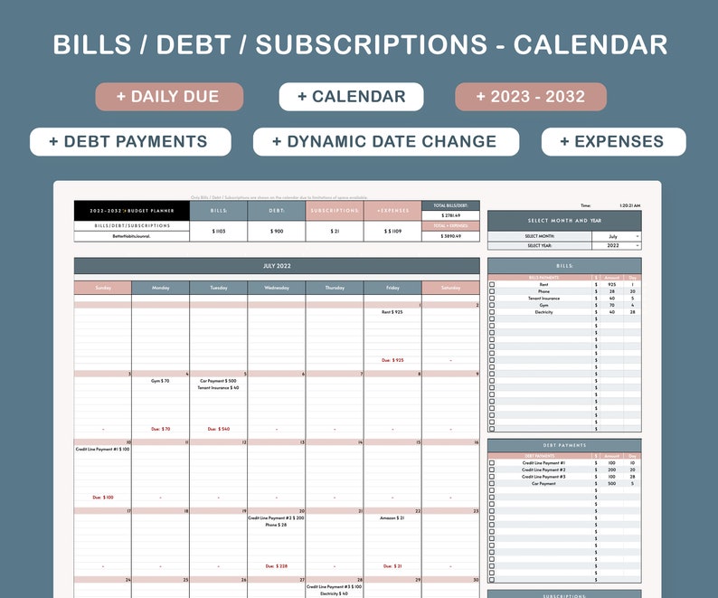 Google Sheets Monthly Budget Spreadsheet, Digital Budget Planner Track ...