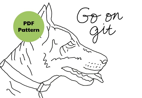 Embroidery Pattern Doberman Line Drawing - Etsy