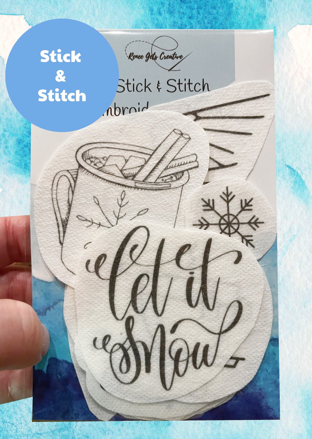 Stick and Stitch Embroidery Pattern, Winter, Snow, Seasonal, Holiday ...