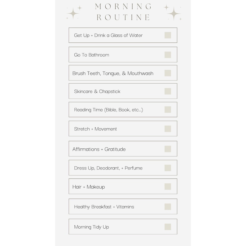 The Ultimate Morning Routine Checklist, Morning Habits, Morning Routine ...