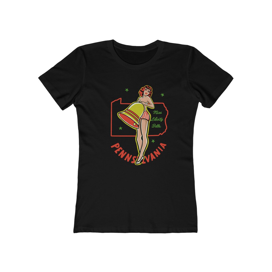 Pennsylvania Liberty Bell Pinup Ladies Fitted Premium Black - Etsy