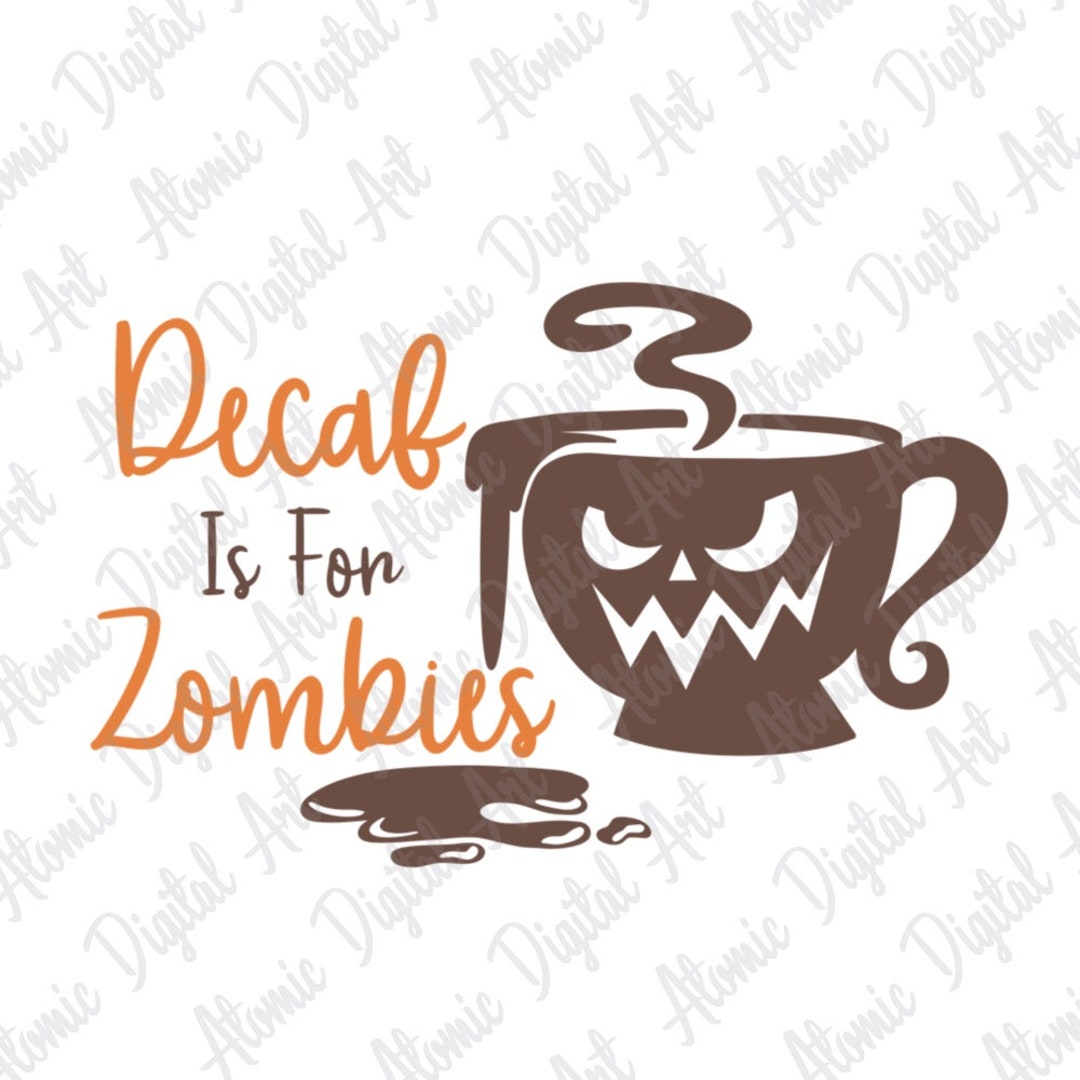 Retro Spooky Coffee Halloween Zombie Monster Digital Art for ...