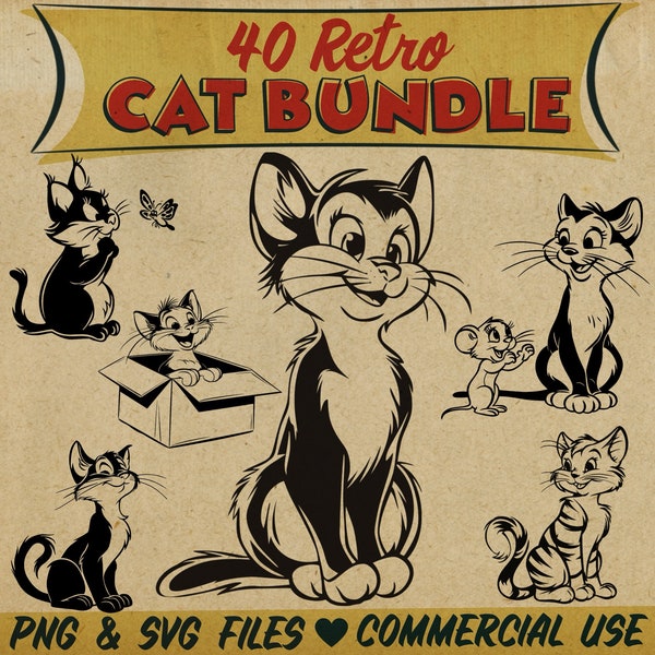 Retro Cat - Etsy