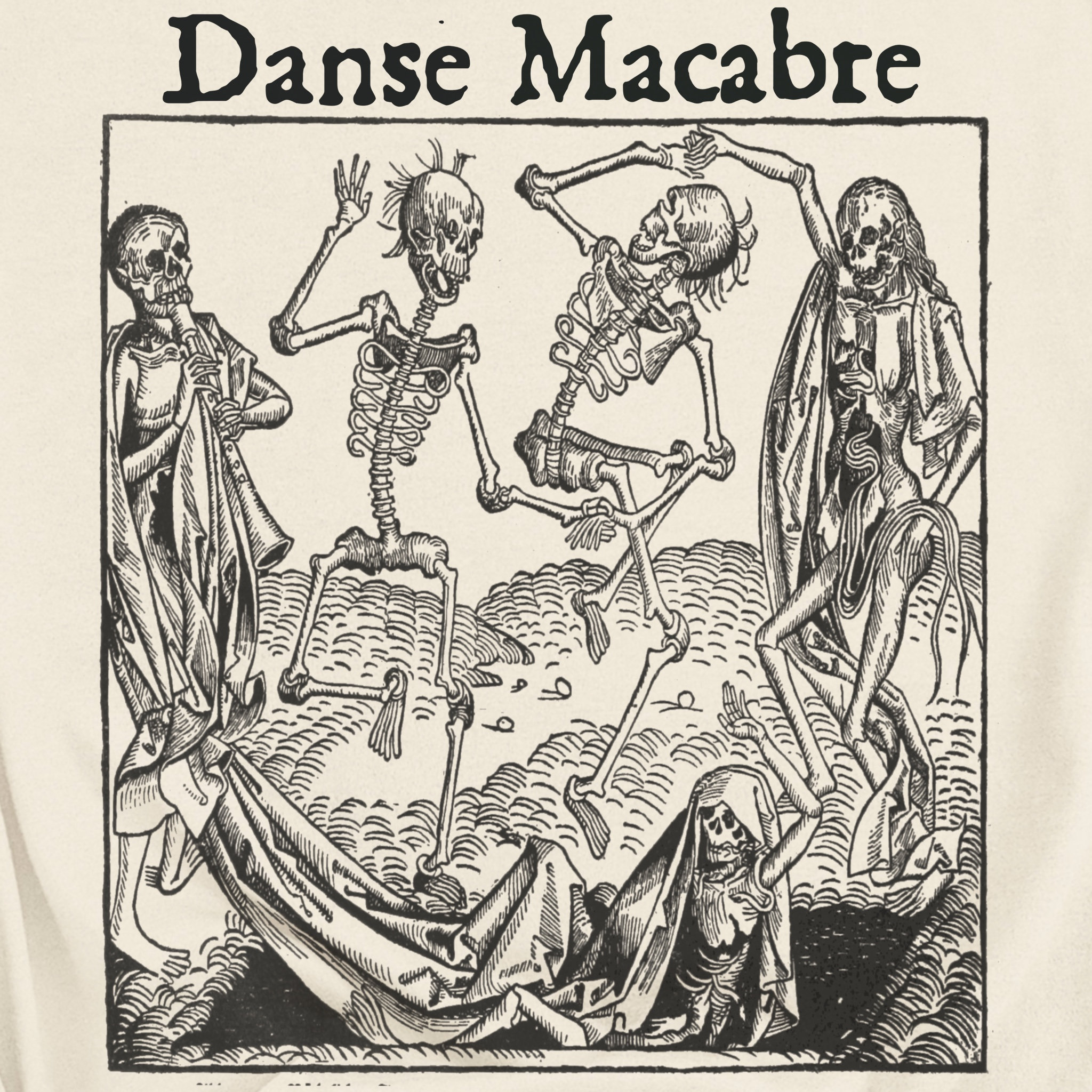 Vintage Halloween Dancing Skeletons Danse Macabre Spooky Gothic Unisex ...