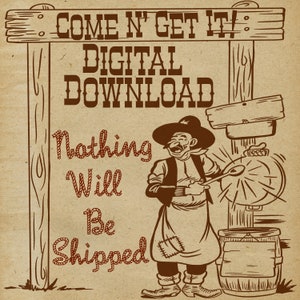 Retro Cowboy Western PNG Designs, Bundle #2, Set of 12 Western Digital ...