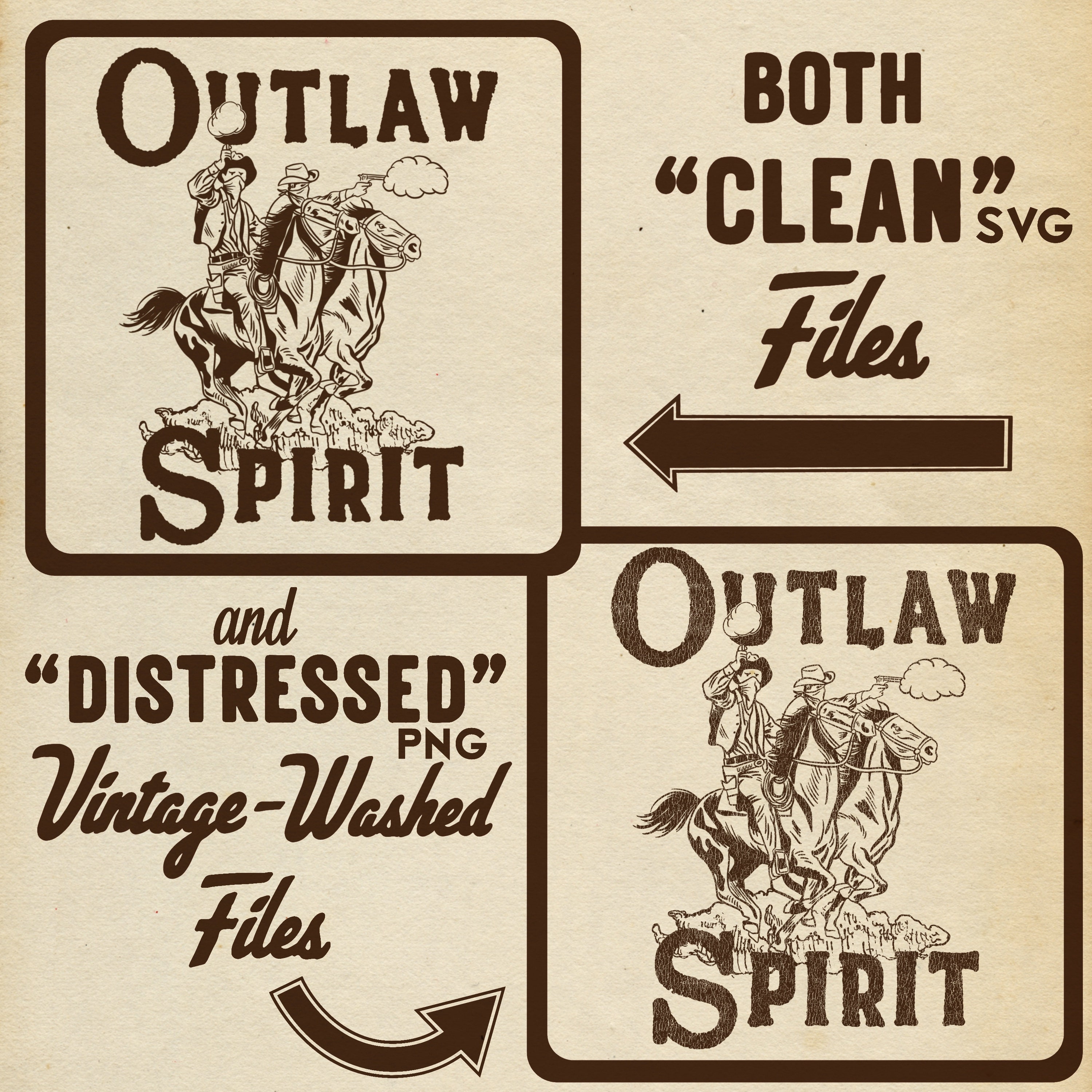 Retro Outlaw Spirit, Western Cowboy Art, Country Digital Download Great ...