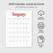 2023 Monthly Calendar, Printable Calendar Template, Minimalist, Bright ...