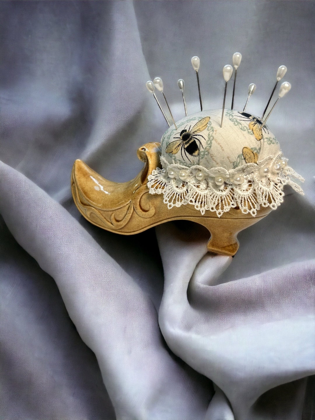 Pincushion Adorable Handmade Ceramanic Shoe Pincushion Great Idea for ...