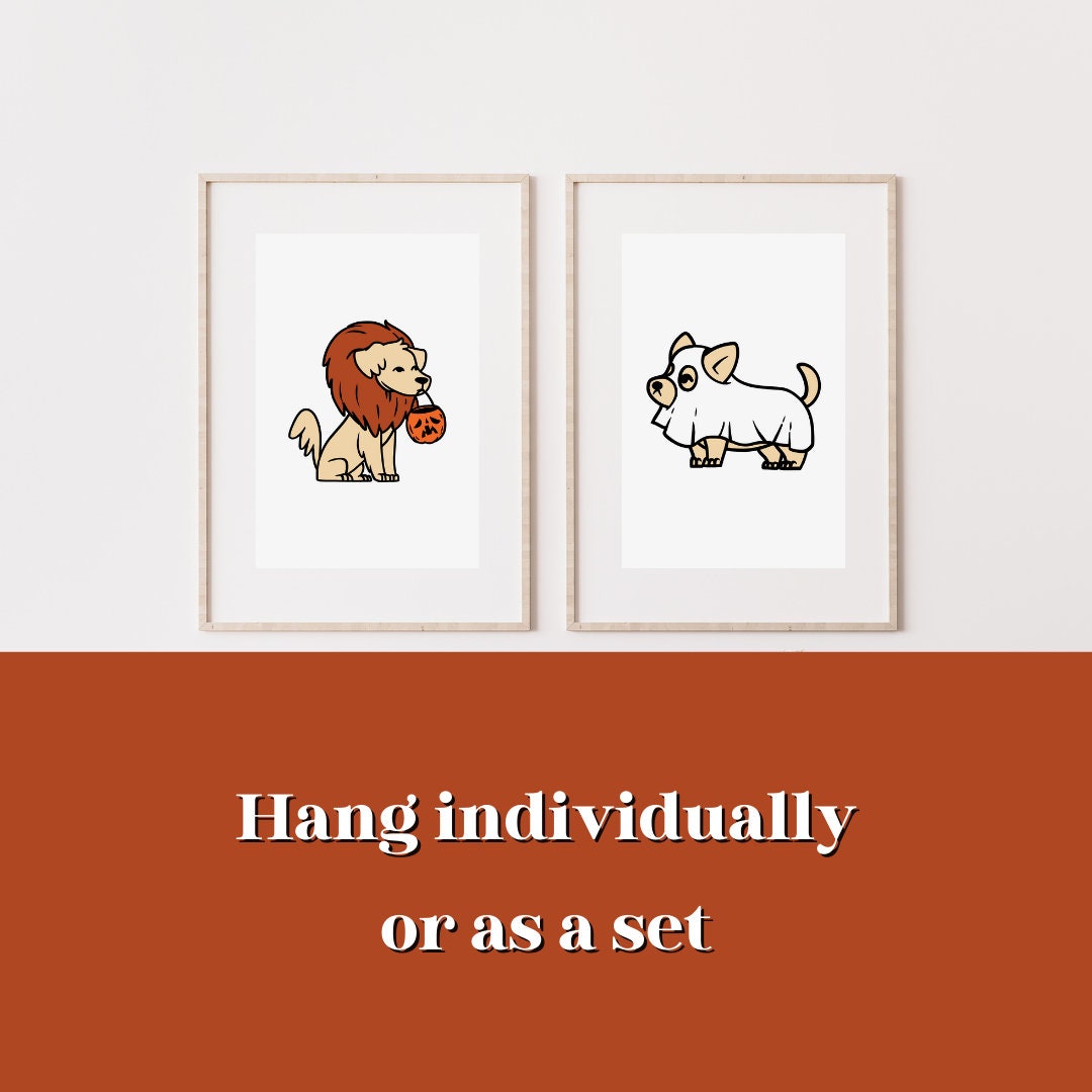 Halloween Ghost Dog Poster- Printable Halloween Poster, Dogs in ...