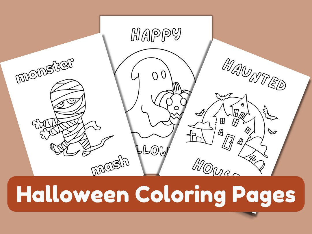 Halloween Coloring Pages- Set of 10 Halloween Coloring Pages - Etsy