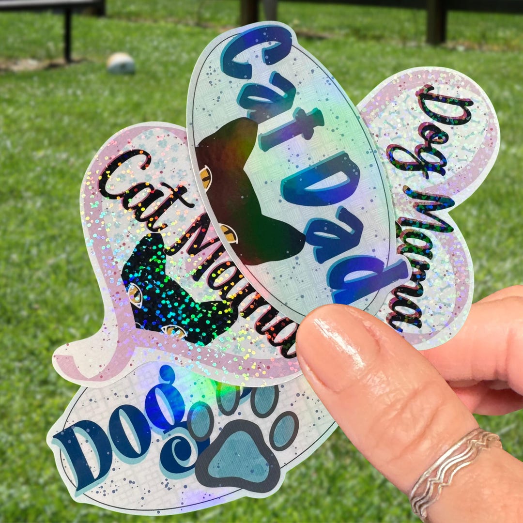 Cat and Dog Parents Stickers~choose Cat Mama~dog Mama or Cat Dad~dog ...