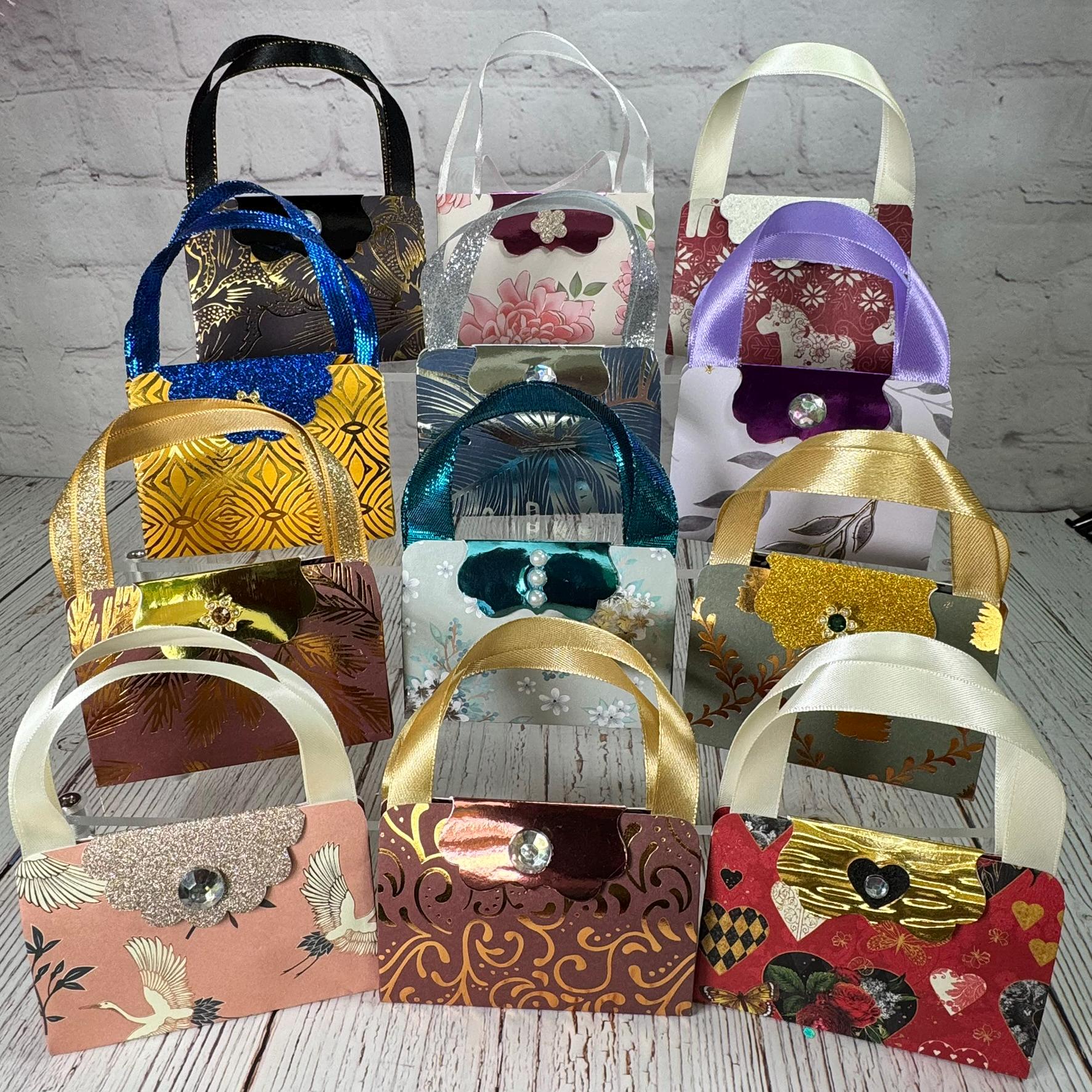 Paper Purse Gift Card Holder~mini Handbags With Ribbon Handles~many ...