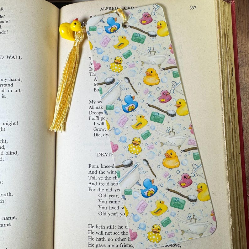 Ducky Bath Time Bookmarks~rubber Duck Bookmarks With Colorful Tassels ...