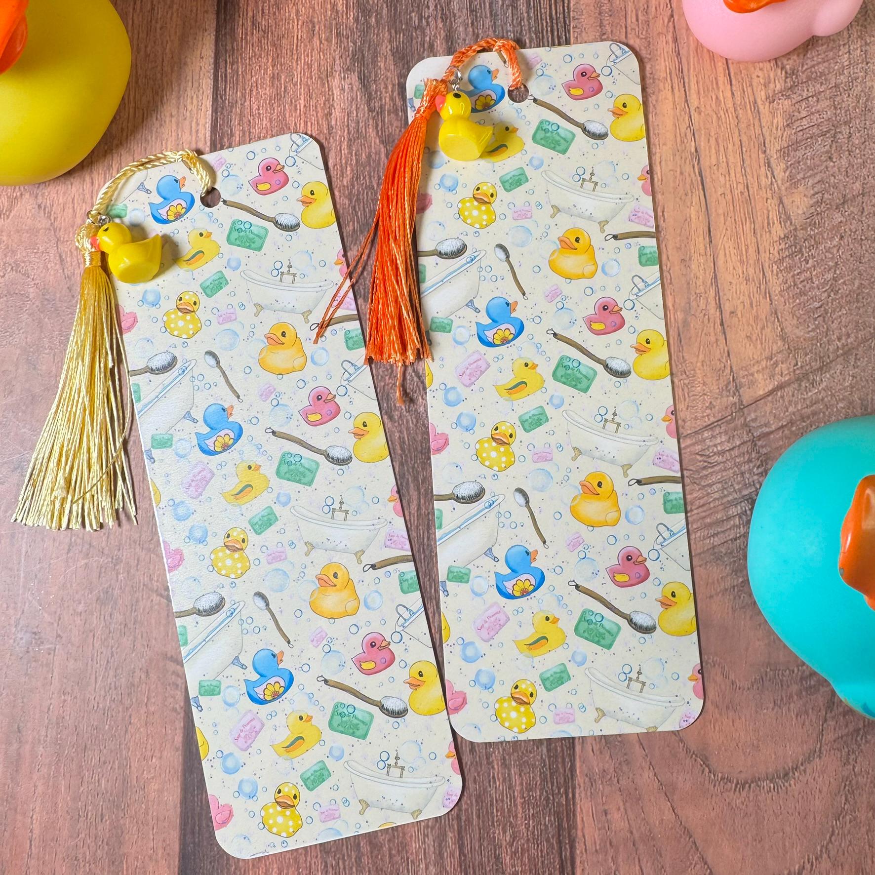 Ducky Bath Time Bookmarks~rubber Duck Bookmarks With Colorful Tassels ...