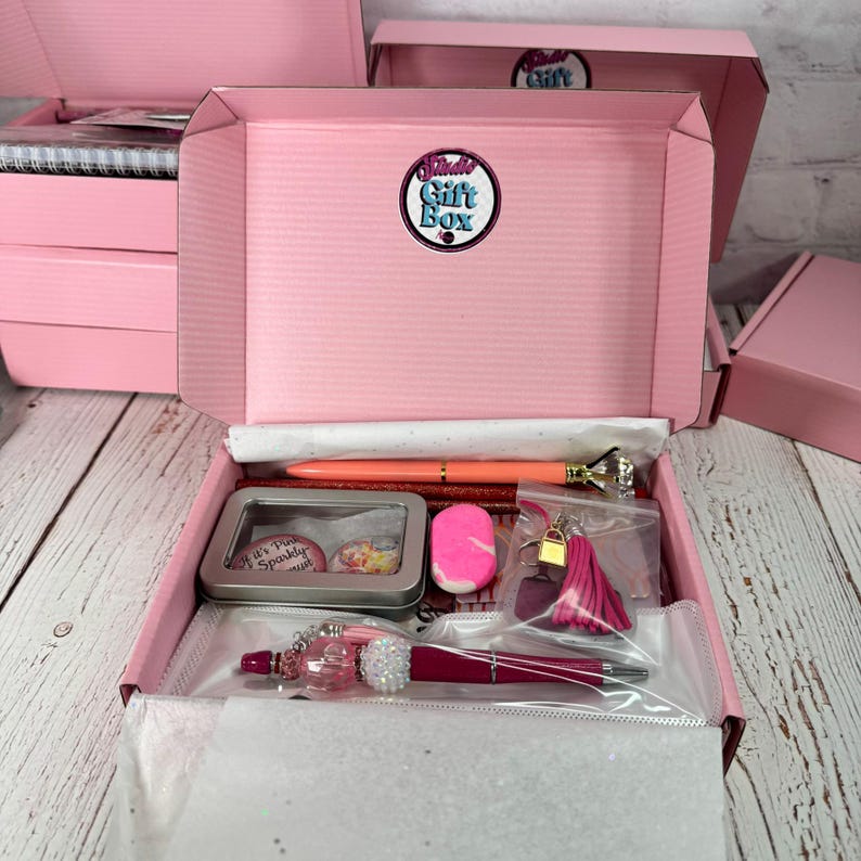 Stationery Gift Sets~ Pink Box Loaded With Themed Goodies~15 or More ...