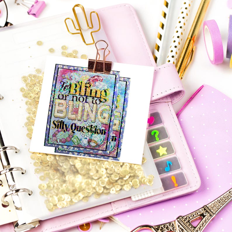 Bling Vinyl Sticker~funny Sticker With Gems and Jewelry~iridescent ...