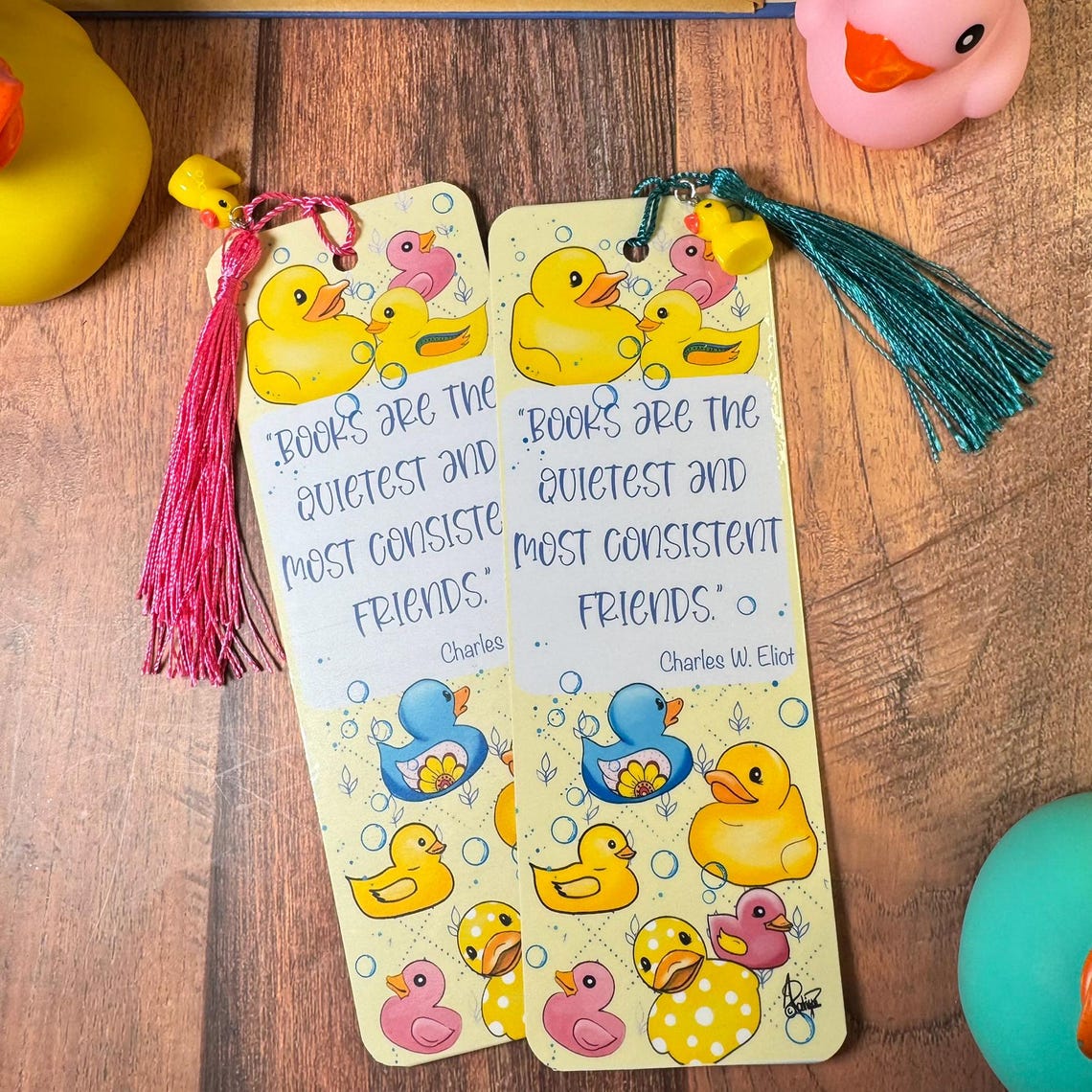 Ducky Bath Time Bookmarks~rubber Duck Bookmarks With Colorful Tassels ...