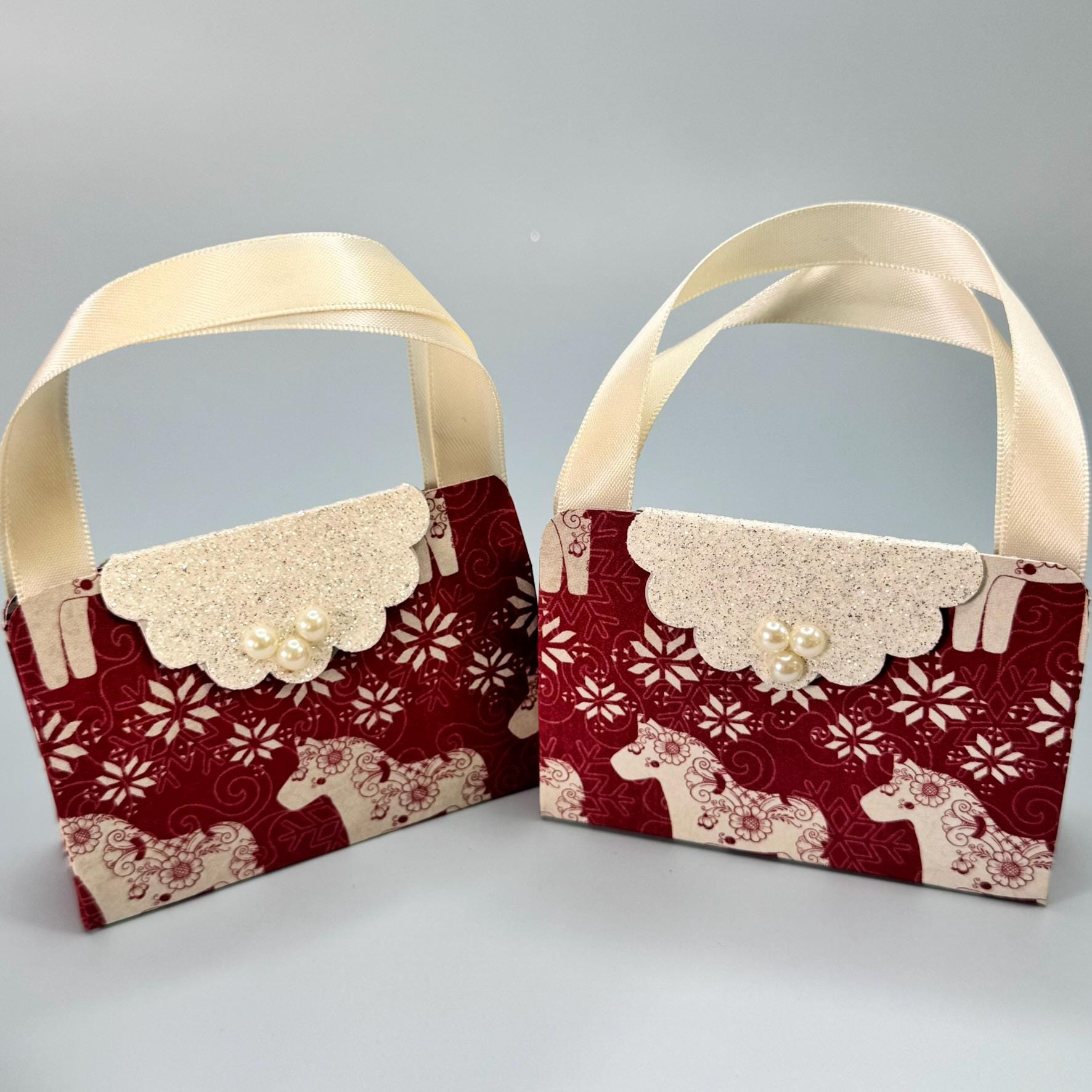 Paper Purse Gift Card Holder~mini Handbags With Ribbon Handles~many ...
