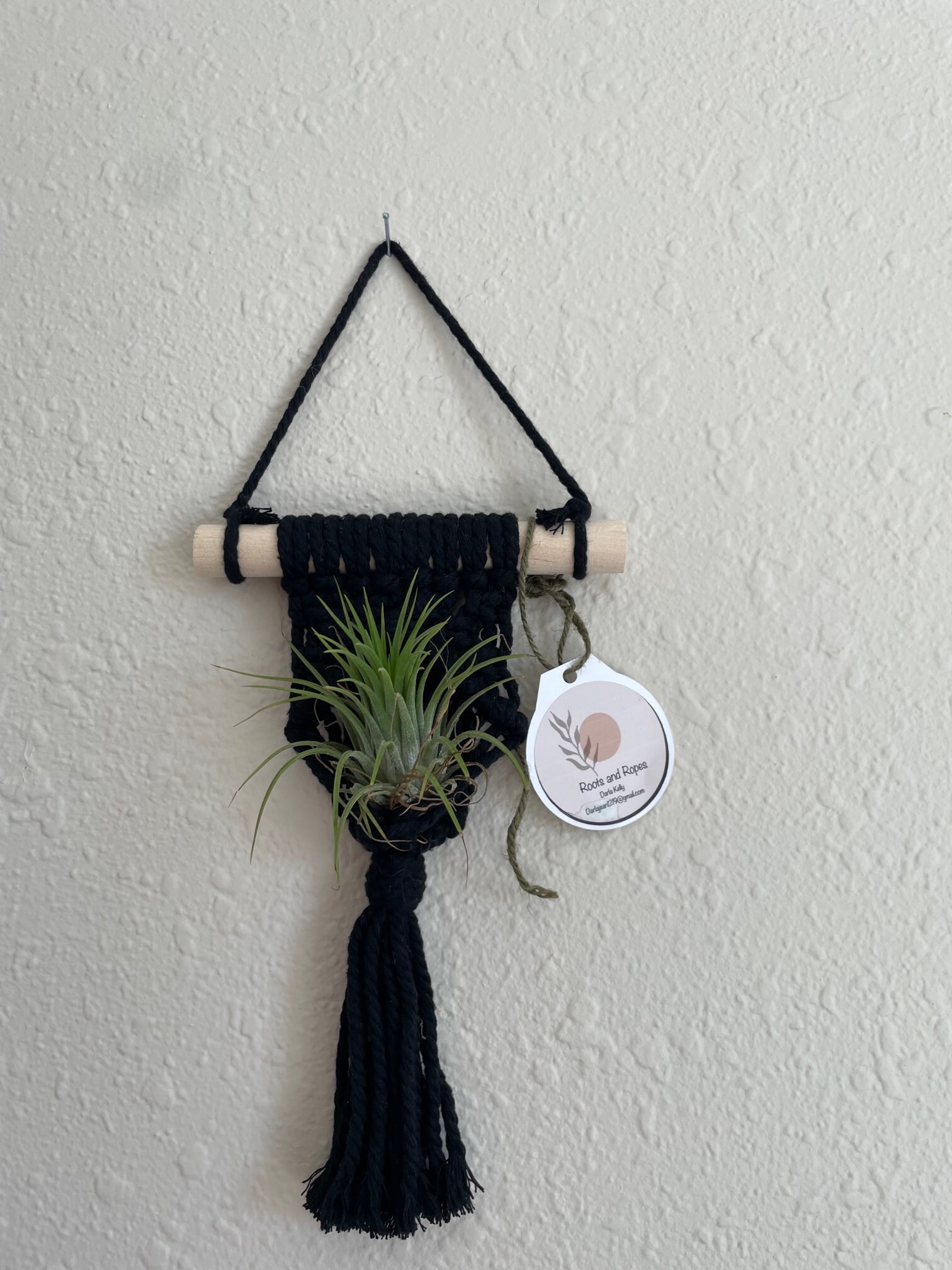 Black Macrame, Plant Hanger, Boho Plant Hanger, Macrame Plant Holder ...