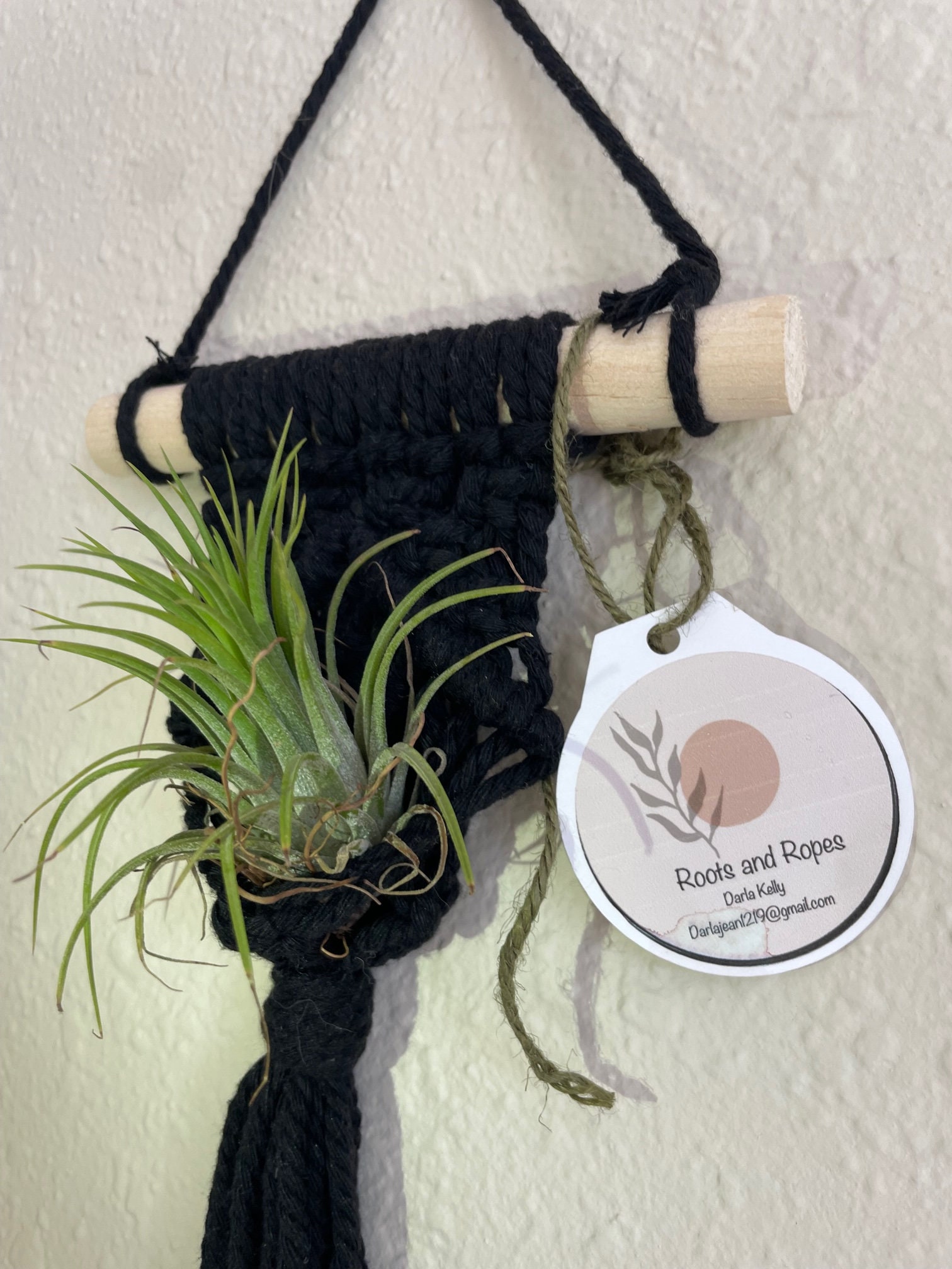 Black Macrame, Plant Hanger, Boho Plant Hanger, Macrame Plant Holder ...