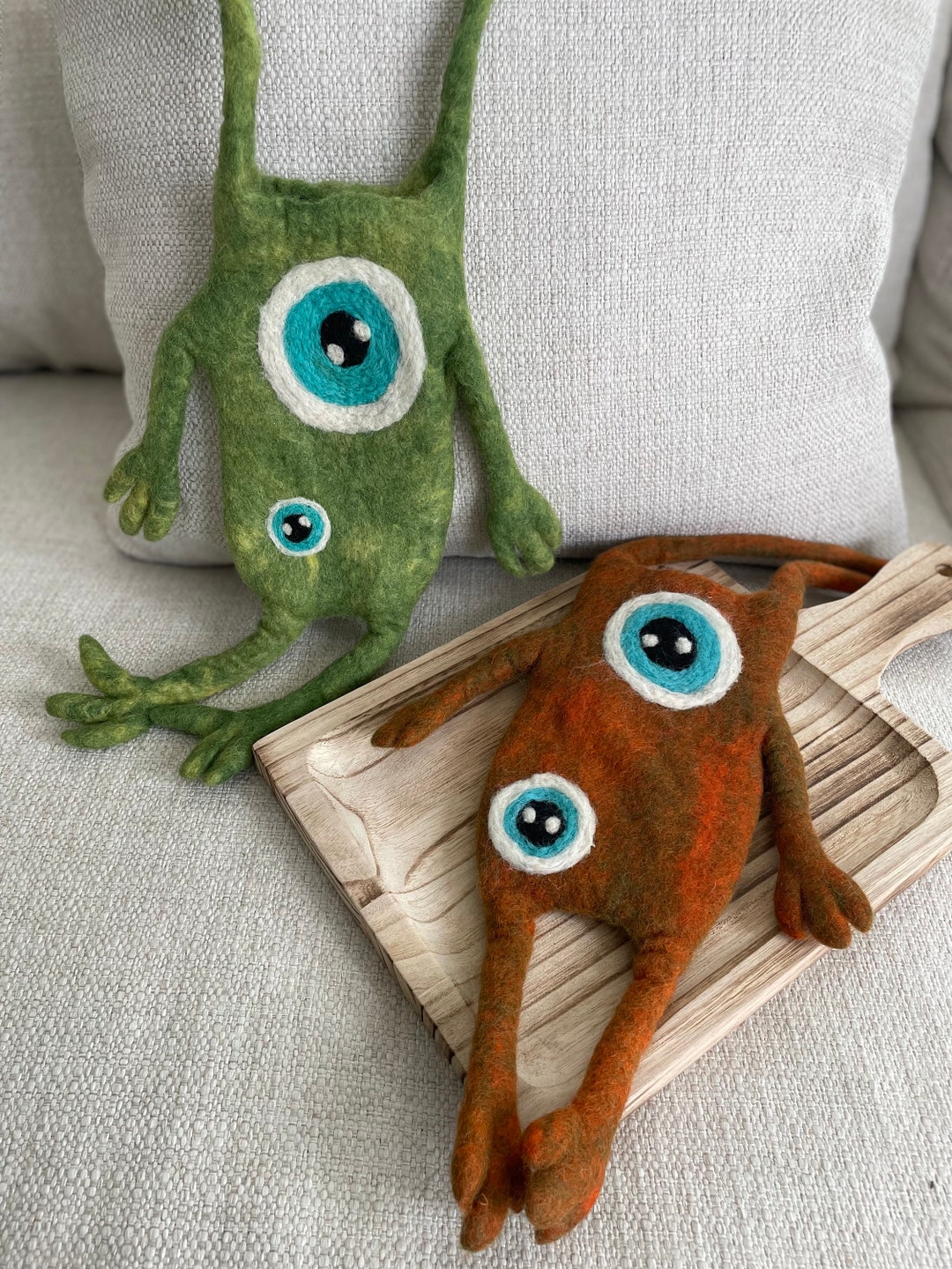100% Handmade Felted Wool, Cute Monster Purses, Home Decor, Home Gifts ...