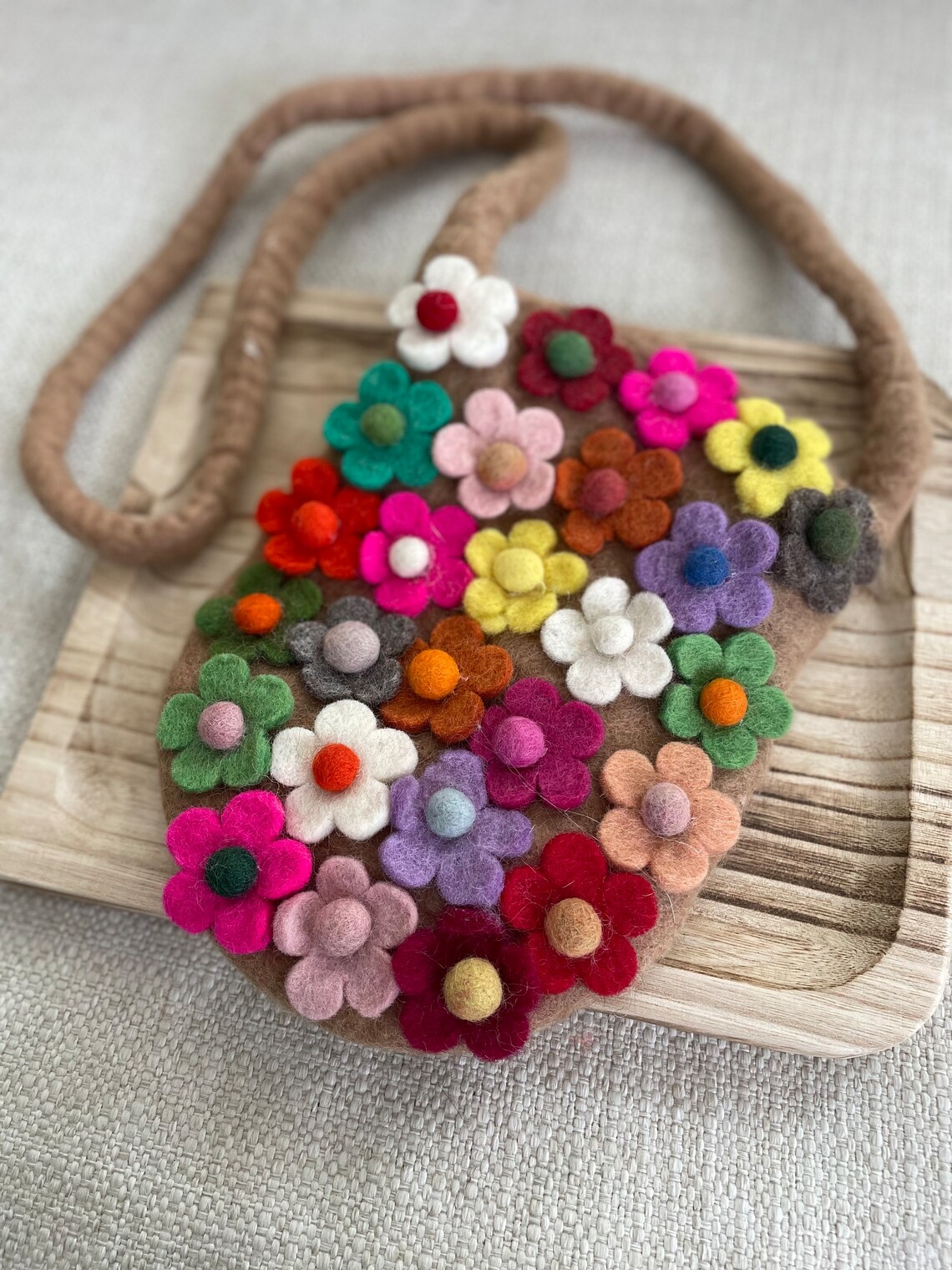 Colorful Flower 100% Handmade Wool, Pouch, Purses - Etsy