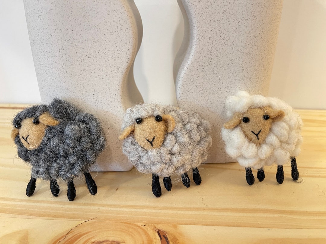 Fluffy Sheep (set of 3) 100% Handmade Wool - Etsy