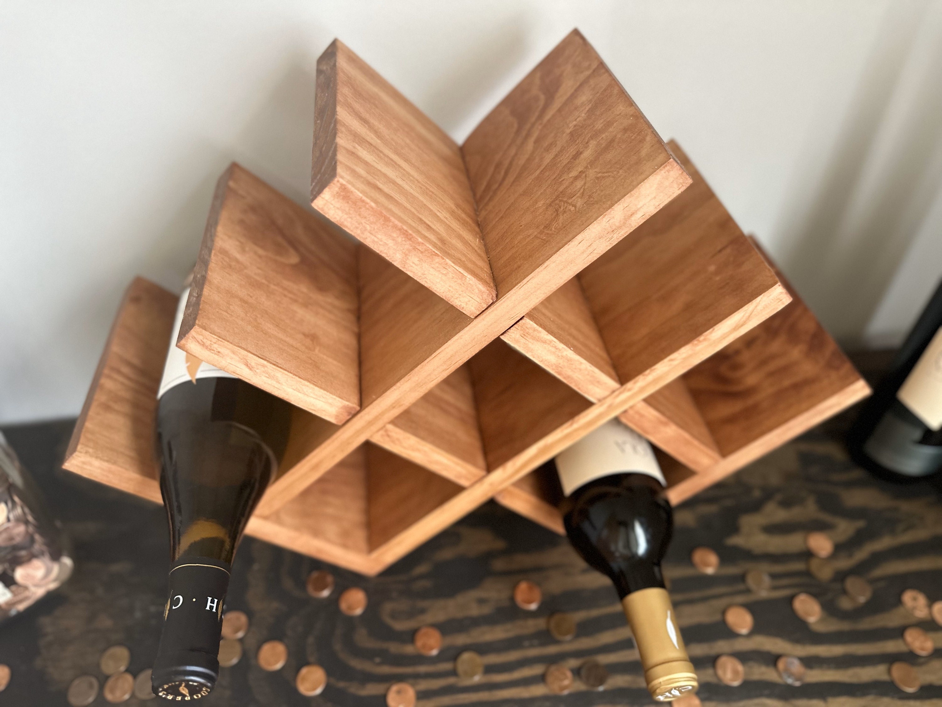 Wooden Countertop Wine Rack for 8 Bottles - Etsy