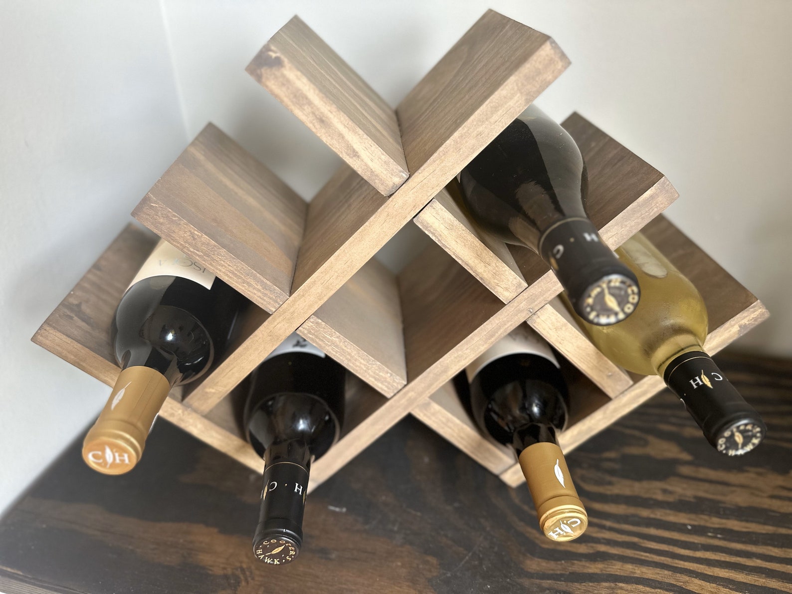 Wooden Countertop Wine Rack for 8 Bottles - Etsy