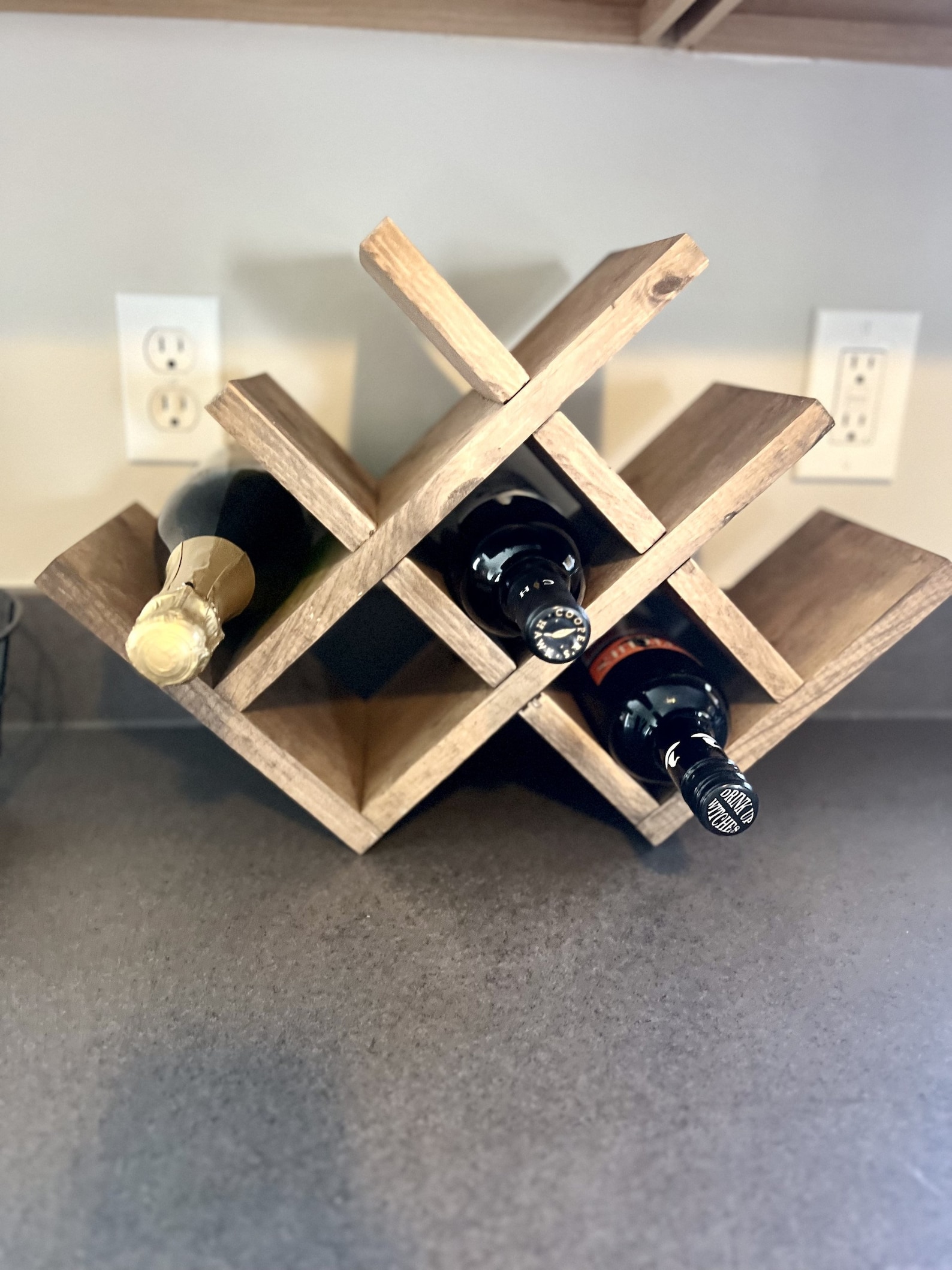 Wooden Countertop Wine Rack for 8 Bottles - Etsy