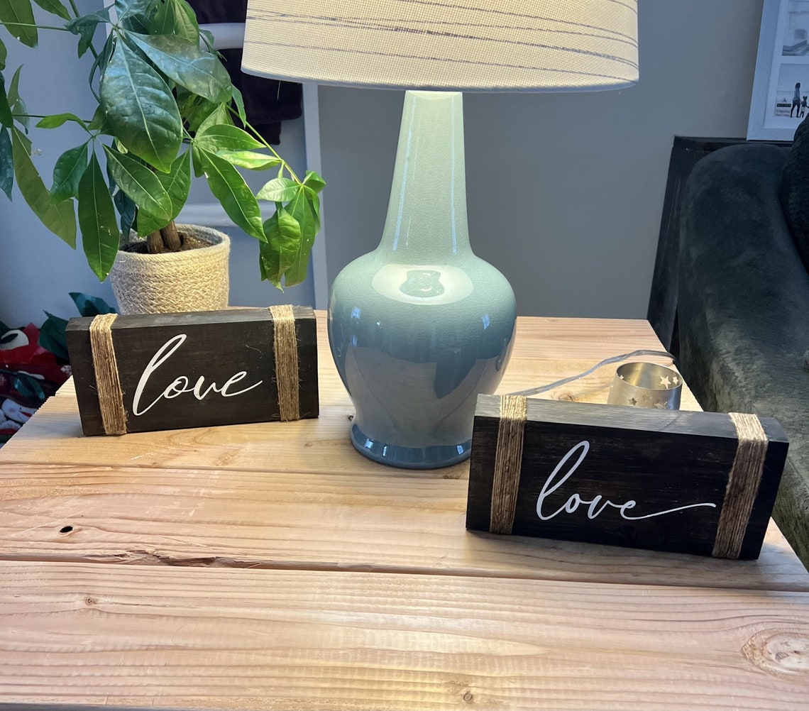 Custom Painted Sign, Distressed Black Love Sign, Rustic Farmhouse ...