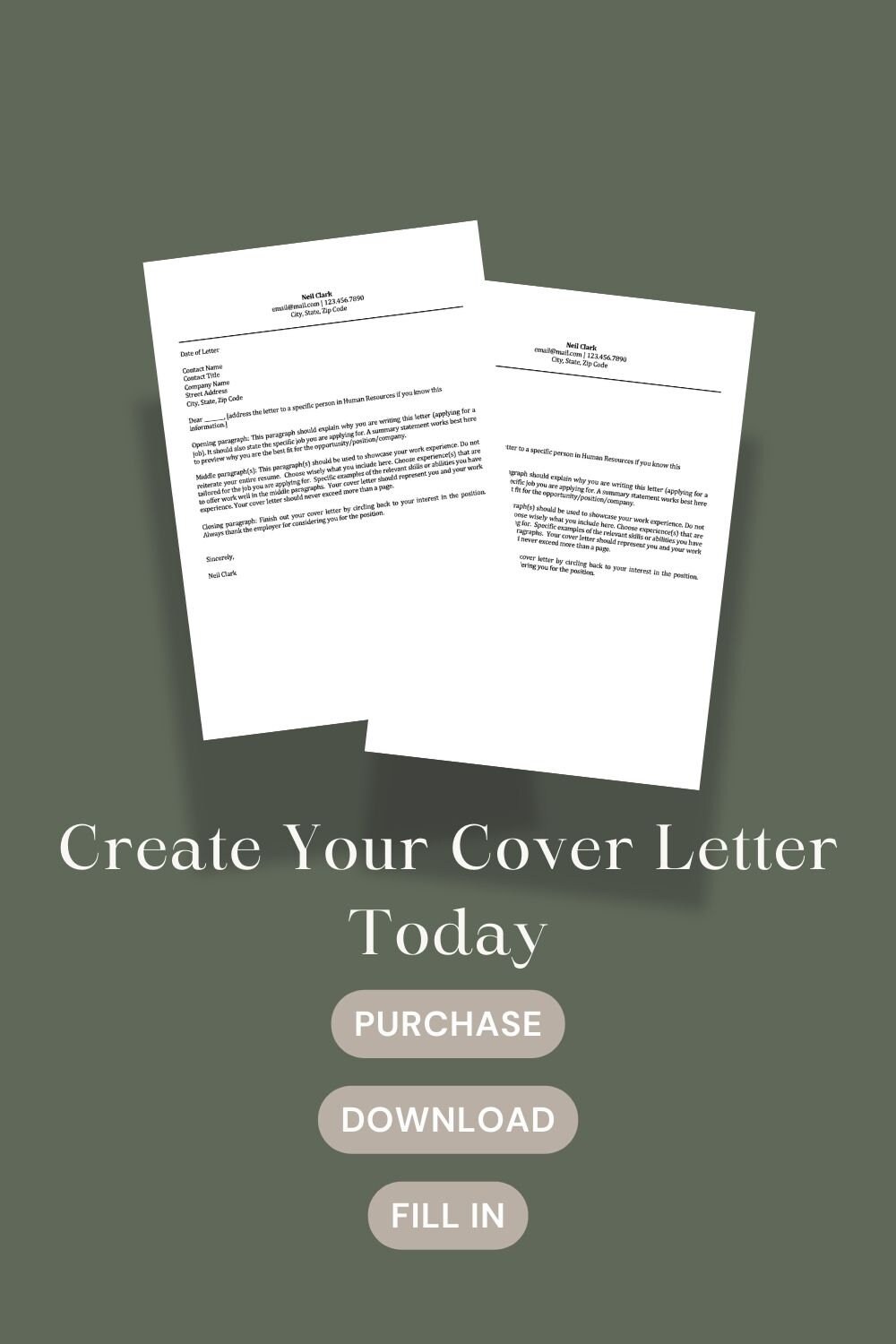 Cover Letter Template - Etsy