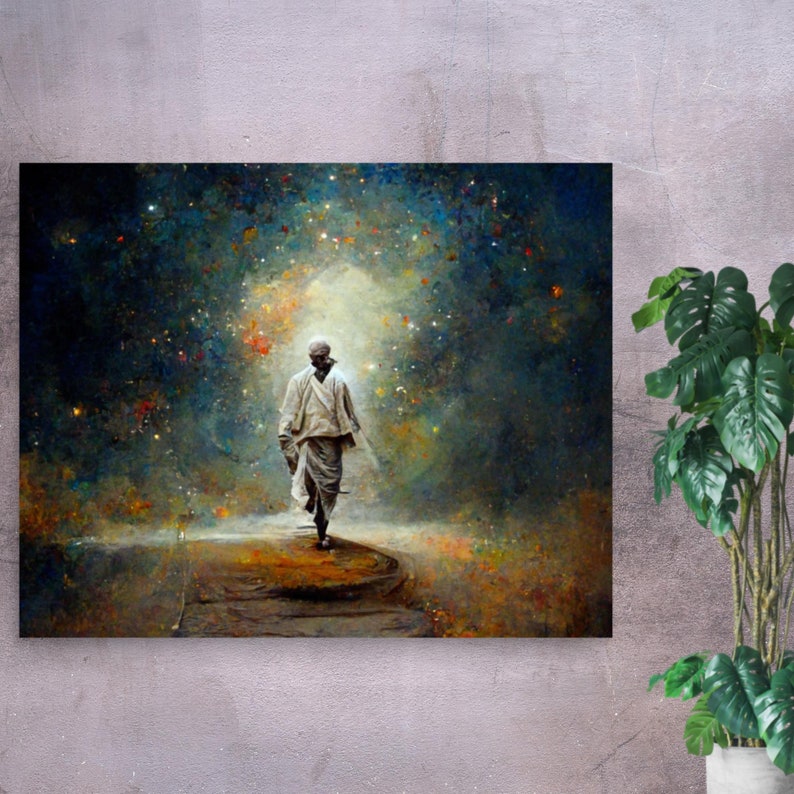 Mahatma Gandhi Portrait | Ahimsa Poster | Nonviolence Poster | Hindu ...