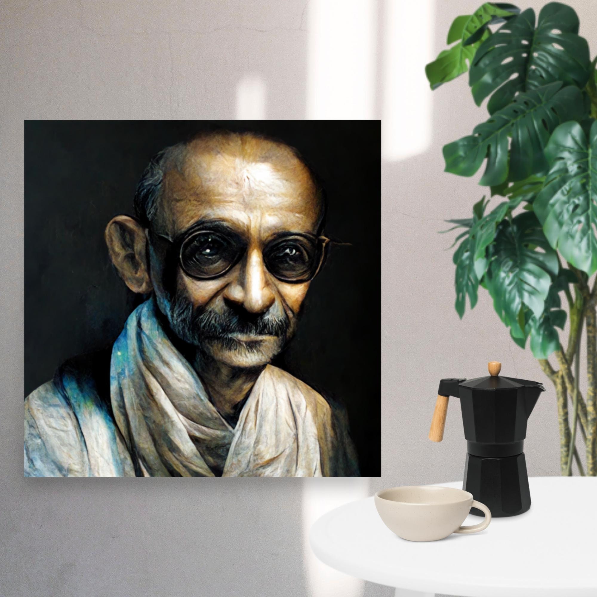 Mahatma Gandhi Portrait | Ahimsa Poster | Nonviolence Poster | Hindu ...