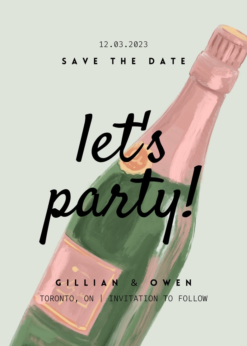 Save the Date Template Fun, Editable, Let's Party, Invite, Digital ...