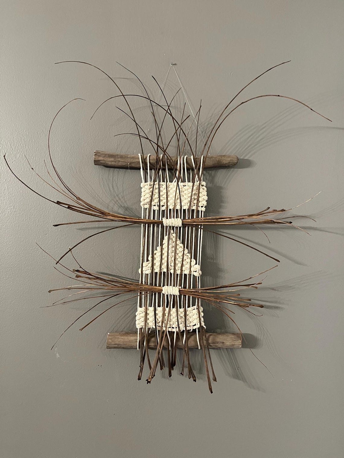 One of a Kind Weaving Made With Jute and Objects From Nature. - Etsy