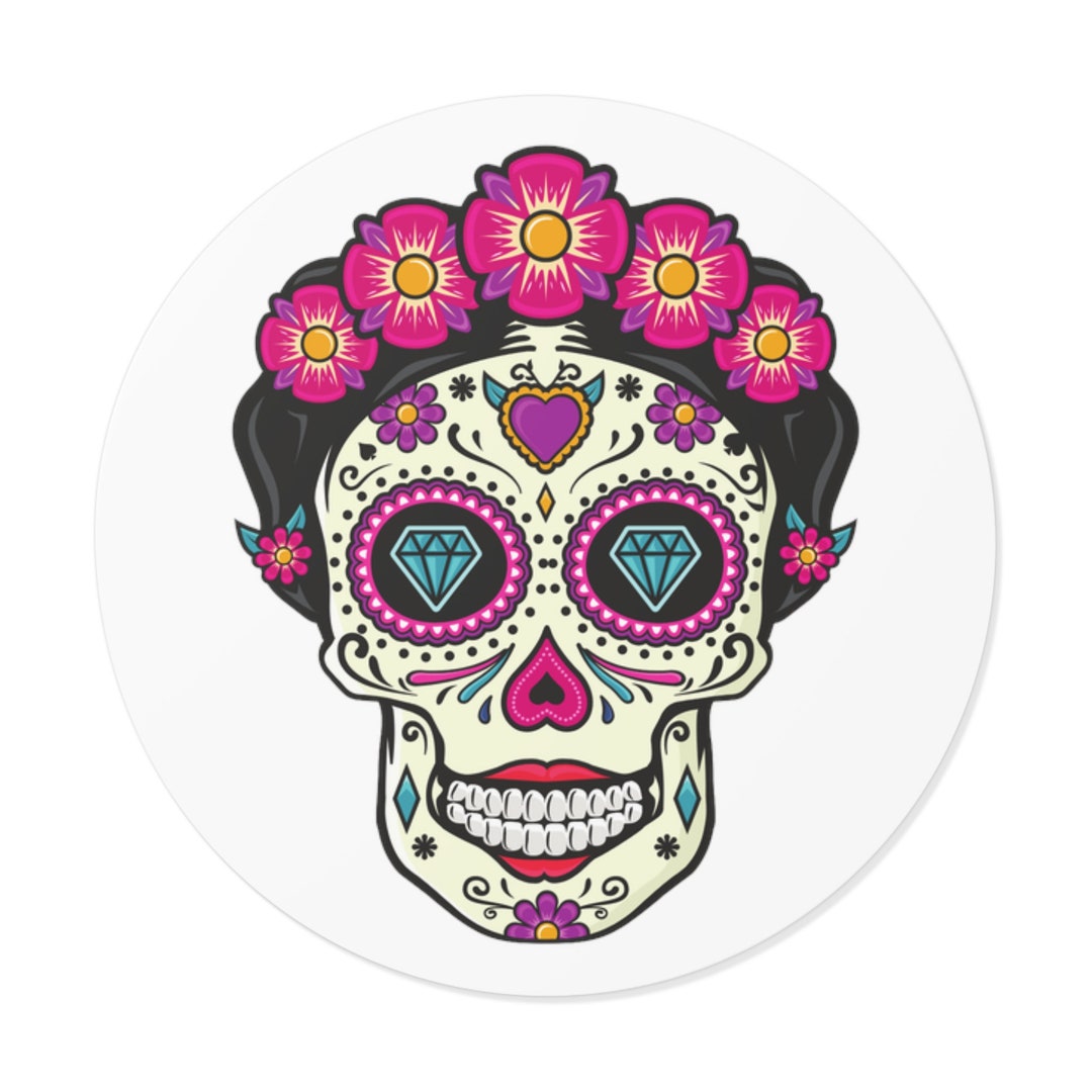 Day of the Dead dia De Los Muertos Muerta Skull Round - Etsy