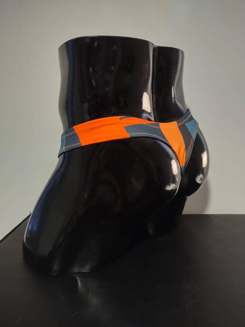 Green and Orange Abstract Men's Swim Bikini Brief Half - Etsy