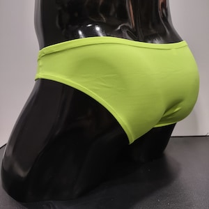 Chartreuse Men's Swim Bikini Brief Half Back Cheeky Thong by Rayze ...
