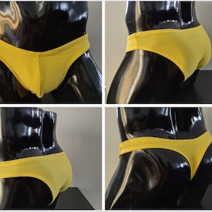 Yellow Men's Swim Bikini Brief Half Back Cheeky Thong by Rayze ...