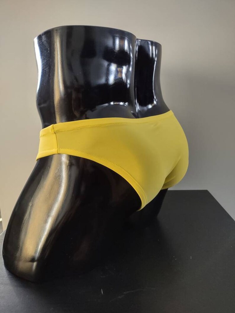 Yellow Men's Swim Bikini Brief Half Back Cheeky Thong by - Etsy