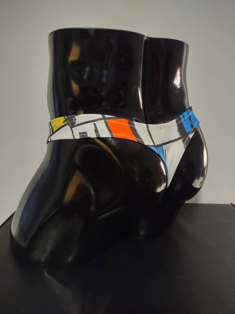 Bauhaus Mondrian Men's Swim Bikini Brief Half Back Cheeky - Etsy