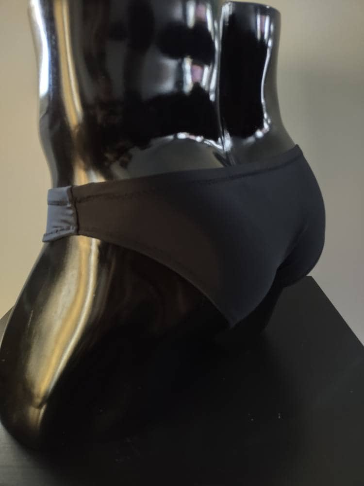 Black Men's Swim Bikini Brief Half Back Cheeky Thong by - Etsy